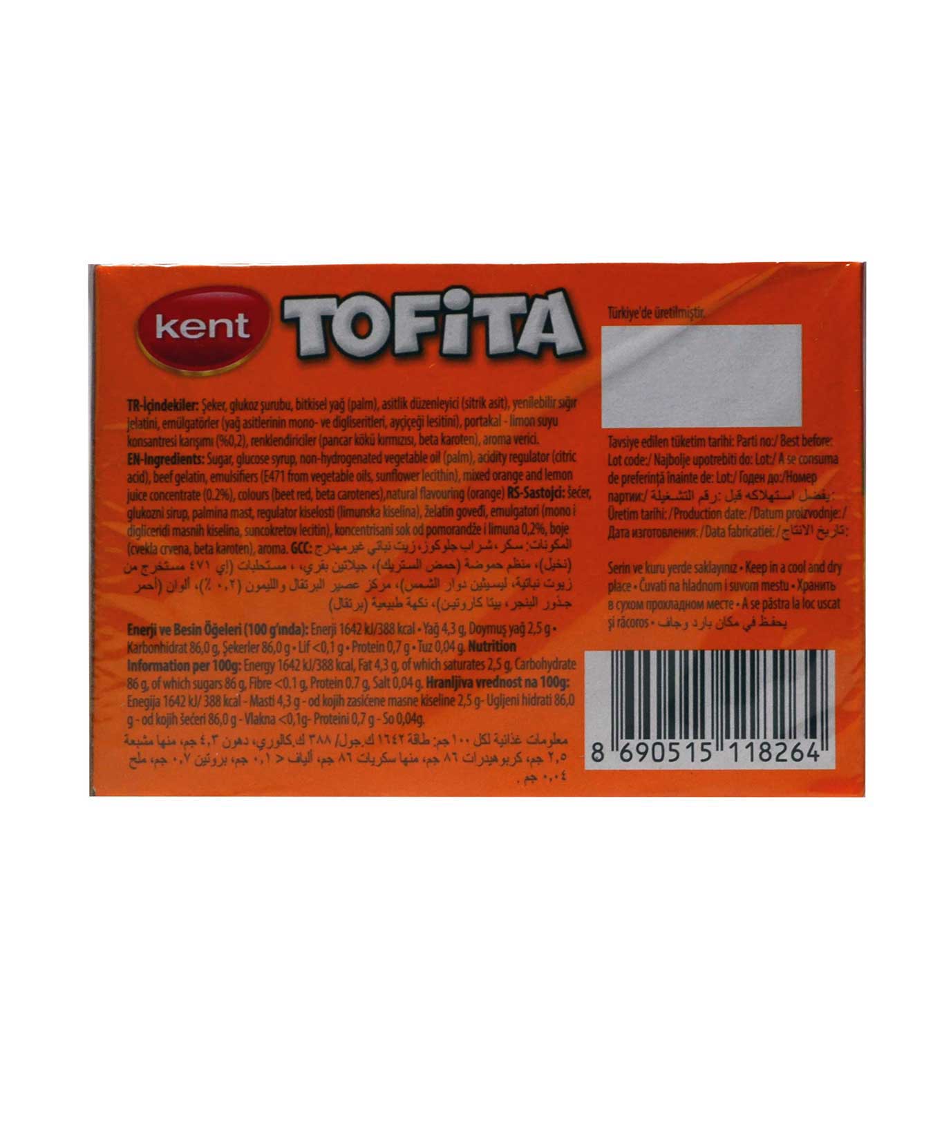 Kent Tofita Portakal Aromalı Meyve Sulu Toffe Şeker 20'li Paket ...