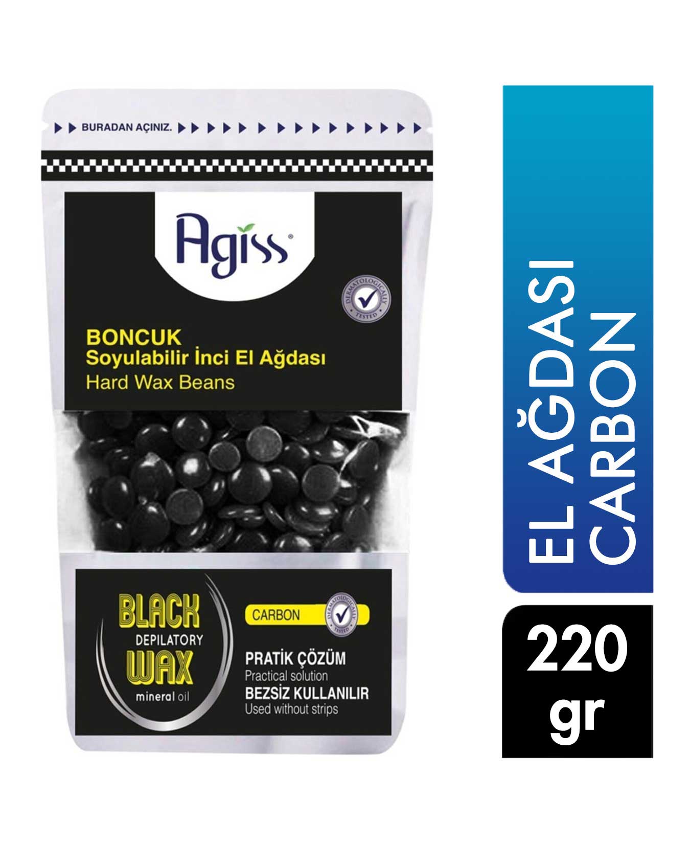 Agiss Peelable Hand Wax 220 g Carbon Beads 8698703026681 | FmcgStore.com