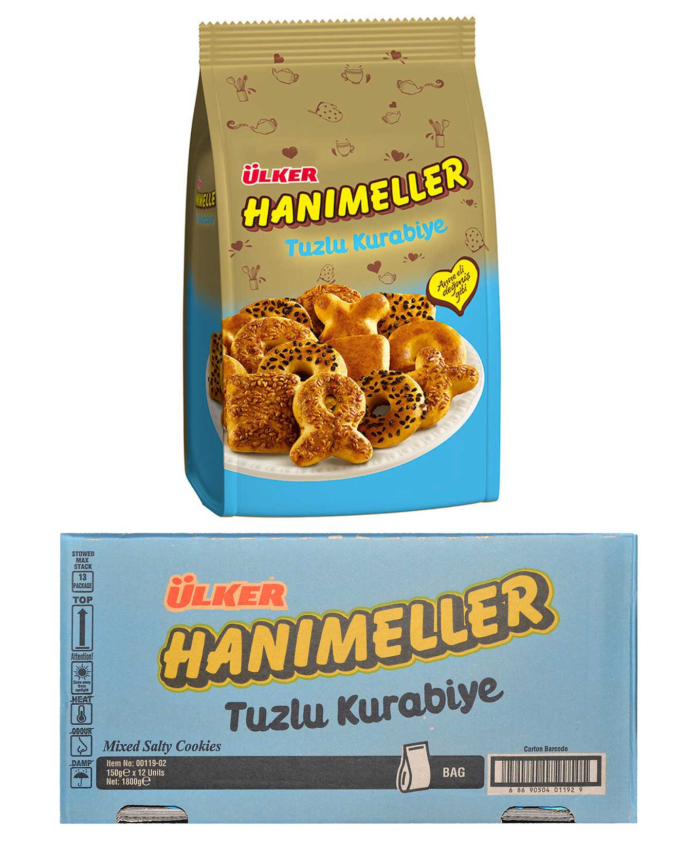 ÜLKER HANIMELLER TUZLU KARMA 150 gr 12li 68690504011929 | FmcgStore.com