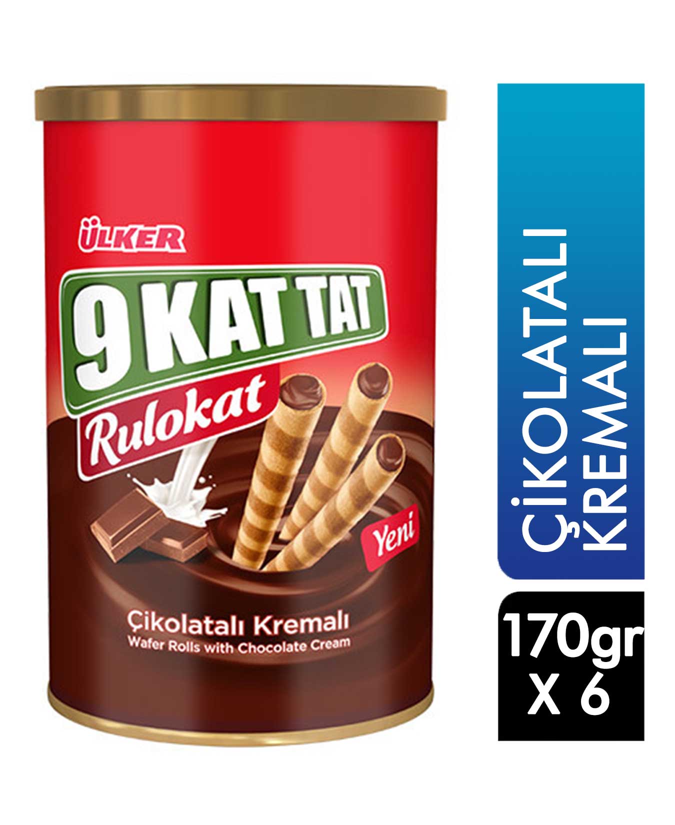 ÜLKER 9 KAT TAT RULOKAT ÇİKOLATALI KREMALI 170GR 6 LI | FmcgStore.com