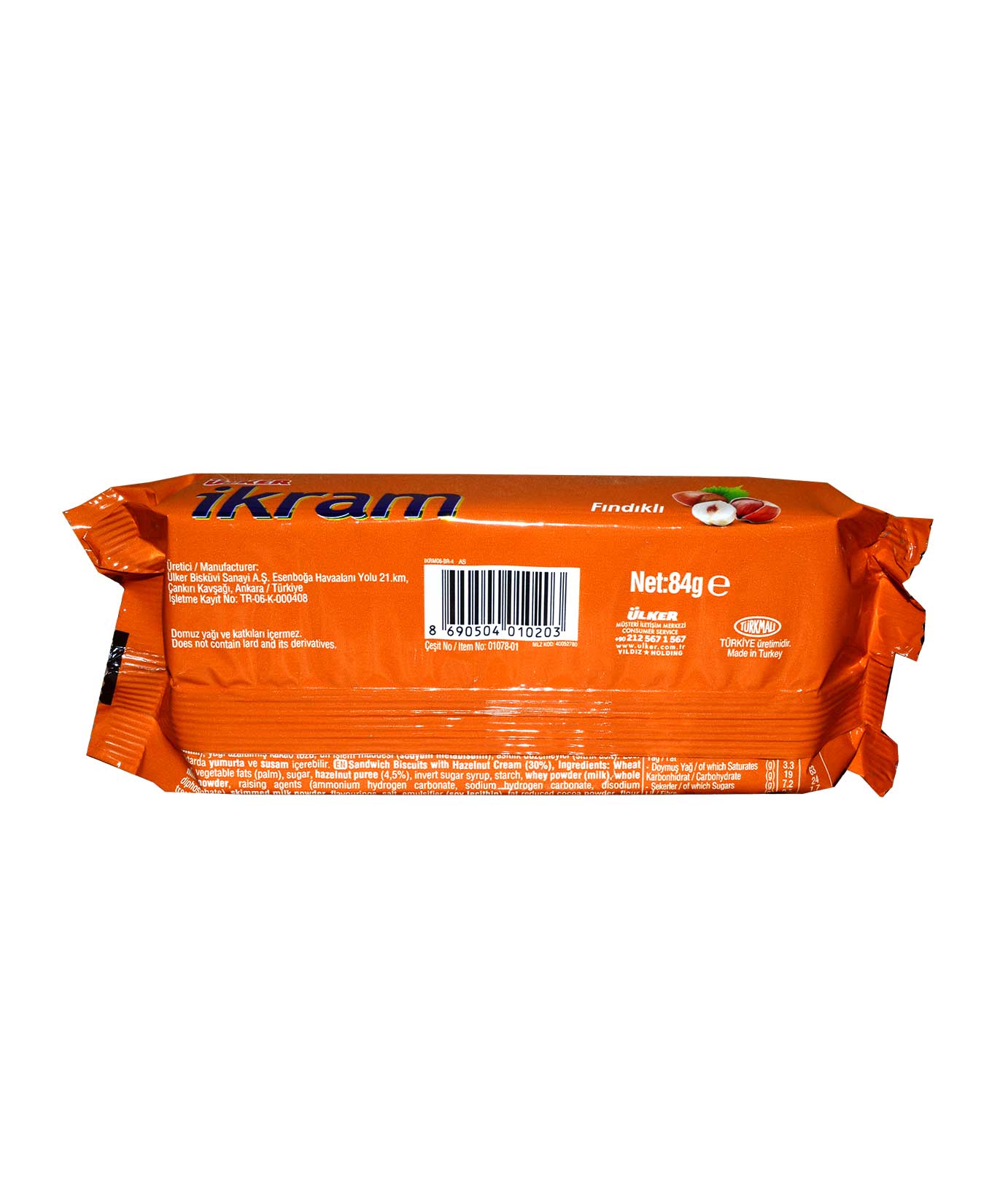 ÜLKER İKRAM KREMALI BİSKÜVİ FINDIKLI 84GR 24 LÜ 68690504107813 ...