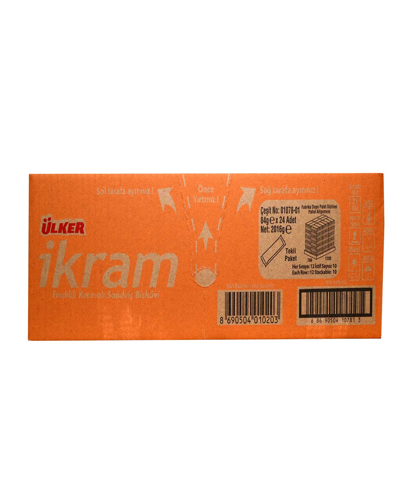 ÜLKER İKRAM KREMALI BİSKÜVİ FINDIKLI 84GR 24 LÜ 68690504107813 ...
