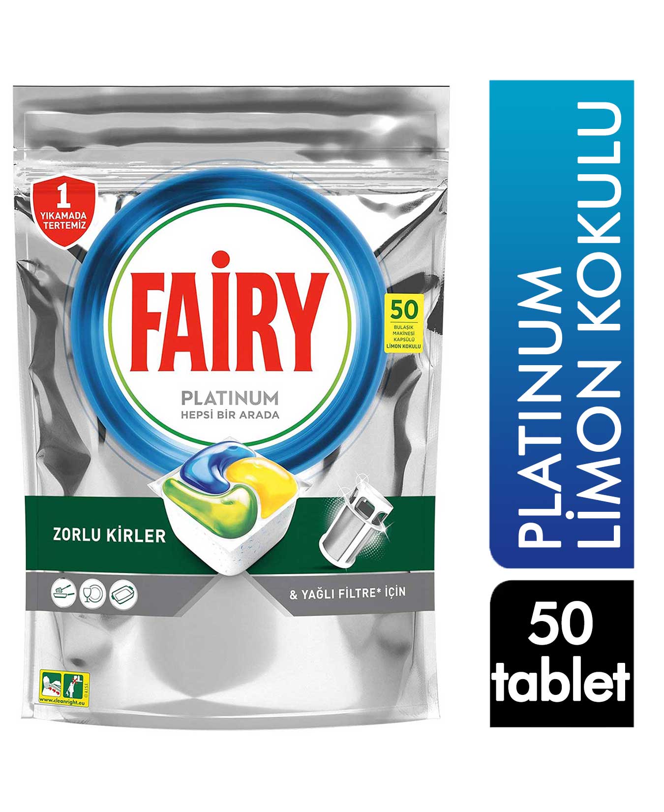 Fairy Dishwasher Tabs 50's Platinum Lemon | FmcgStore.com